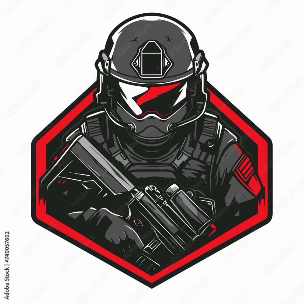 Soldier esport vector logotype, logo soldier, icon soldier, sticker ...
