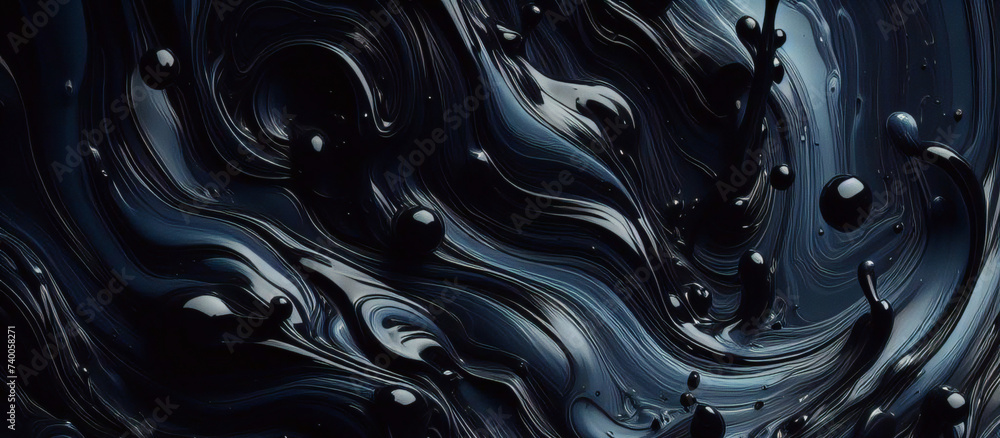 Textura de fondo Marvel azul negro, efecto líquido brillante, papel ...