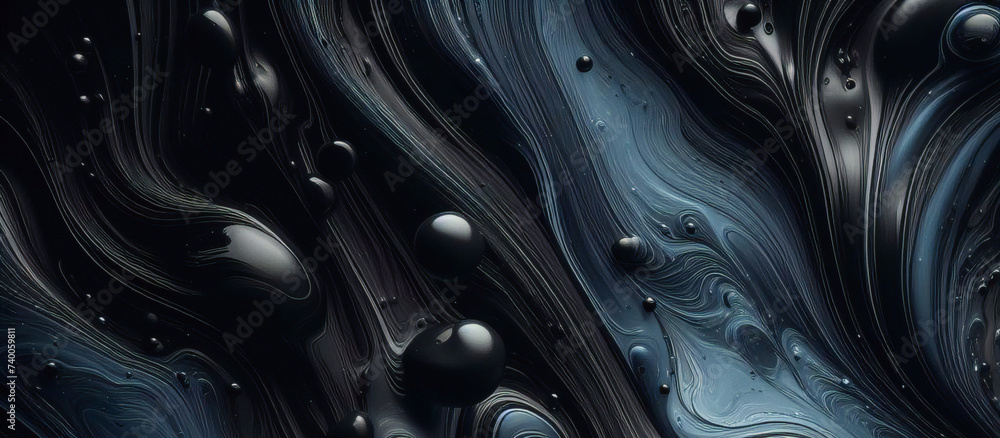 Textura de fondo Marvel azul negro, efecto líquido brillante, papel ...