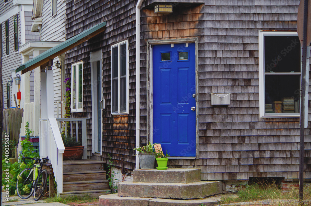 Romantic backstreet, side street or alley in historic old town of ...