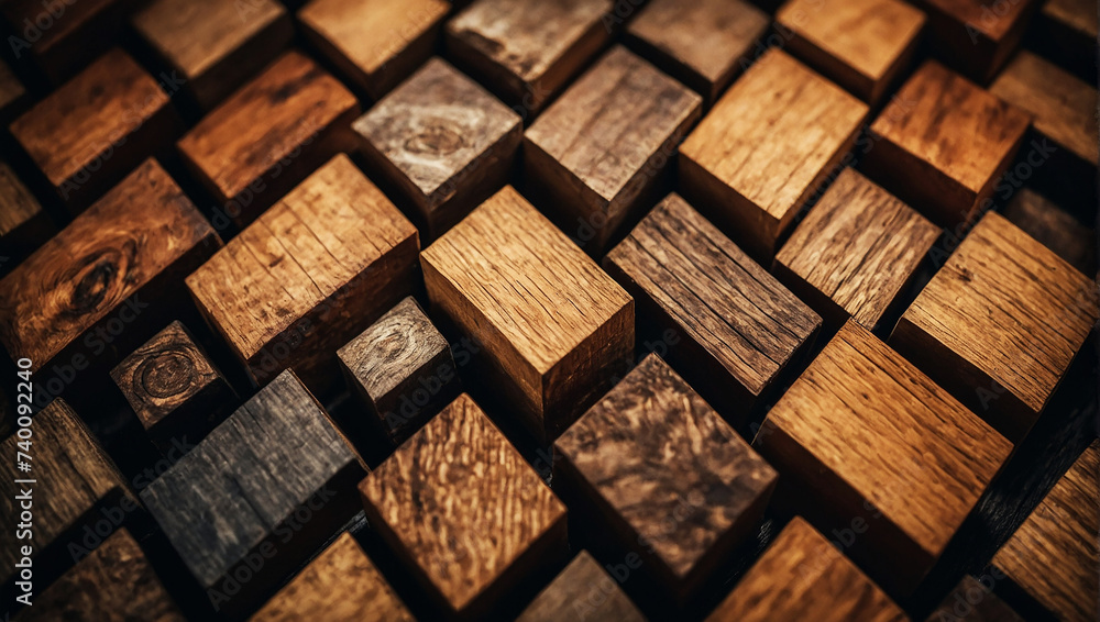 Geometric Shapes with Natural Wood Textures Background. Modern abstract ...