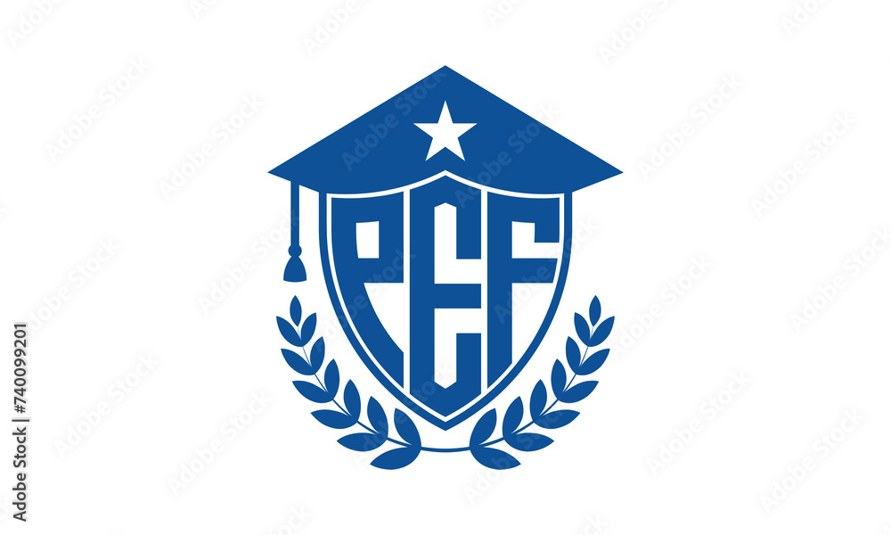 PEF three letter iconic academic logo design vector template. monogram ...