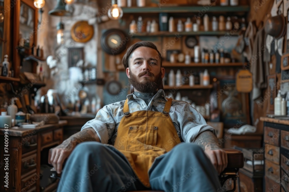 Barber showcasing traditional shaving techniques in a cozy setting ...