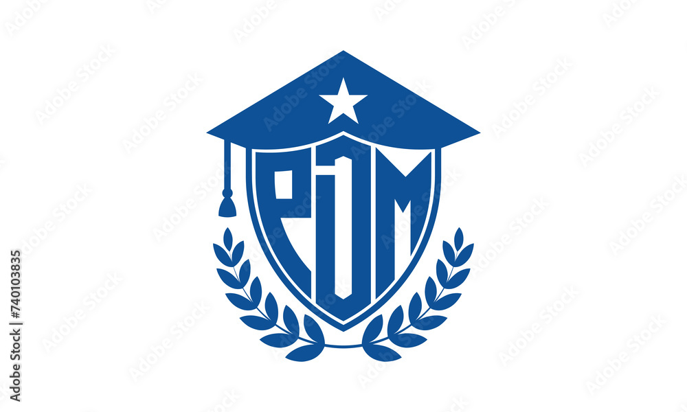PDM three letter iconic academic logo design vector template. monogram ...