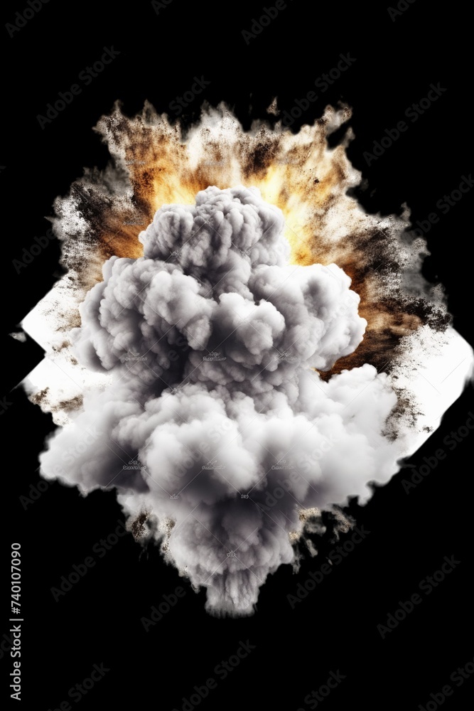 Majestic bomb blasting smoke realistic isolated on transparent ...