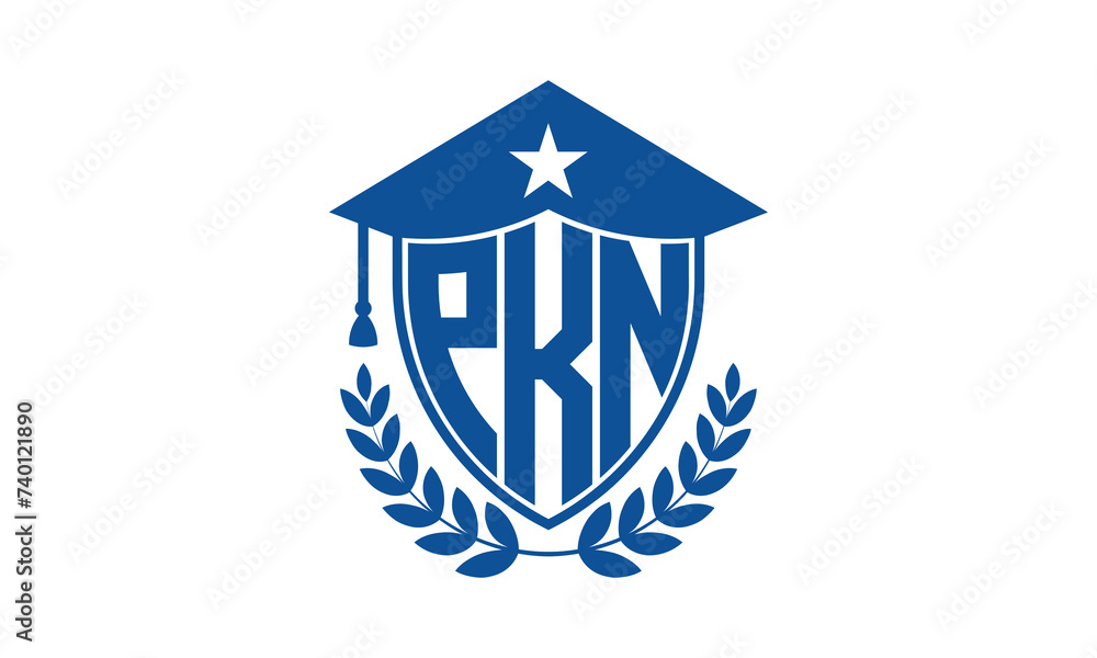 PKN three letter iconic academic logo design vector template. monogram ...