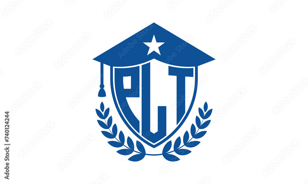 Vetor de PLT three letter iconic academic logo design vector template ...