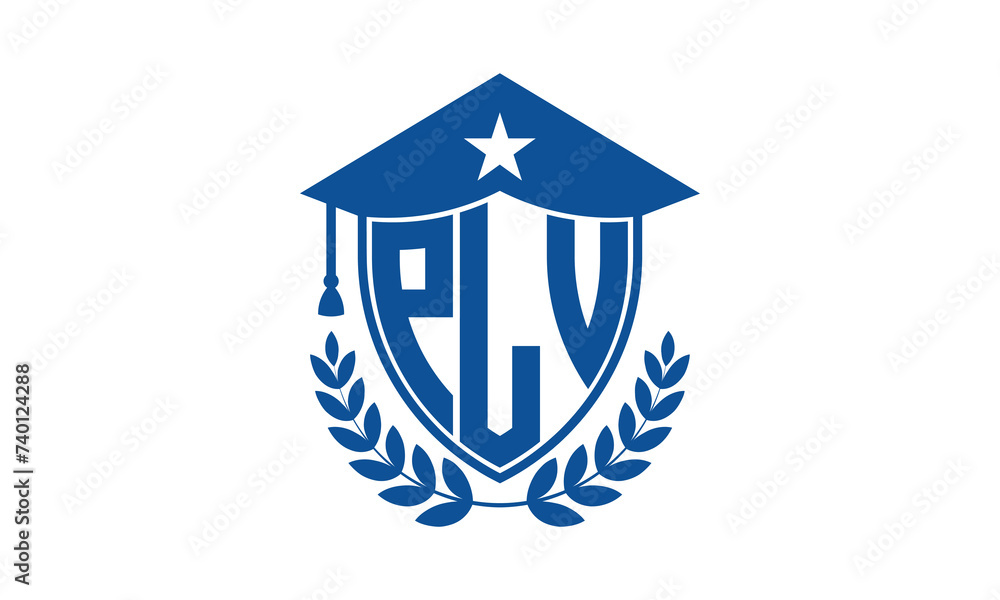 Vetor de PLV three letter iconic academic logo design vector template ...