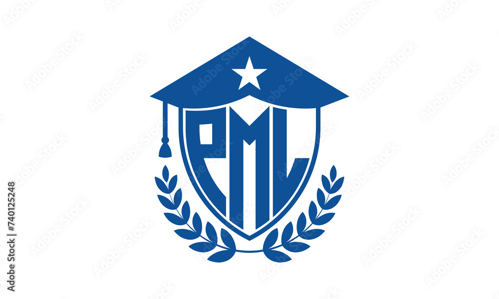 PML three letter iconic academic logo design vector template. monogram ...