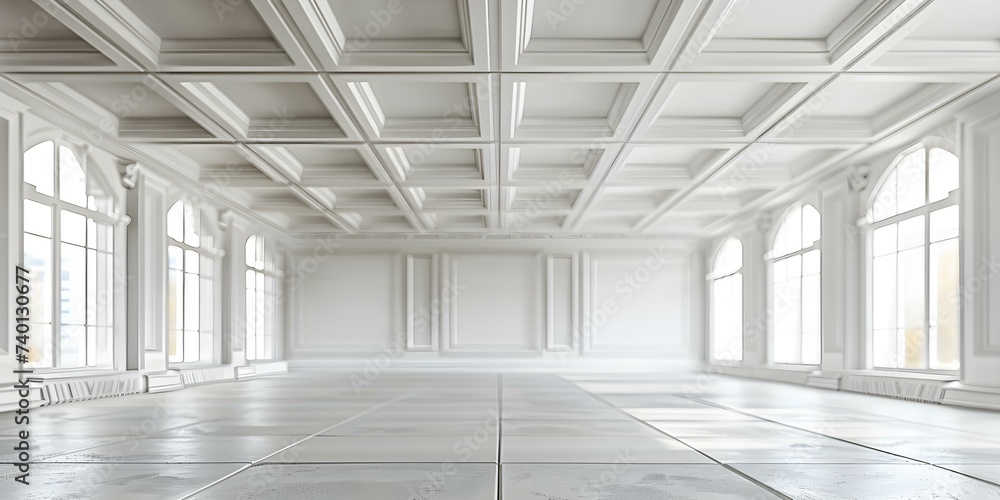 Foto de D rendering showing a white ceiling with acoustic gypsum board ...