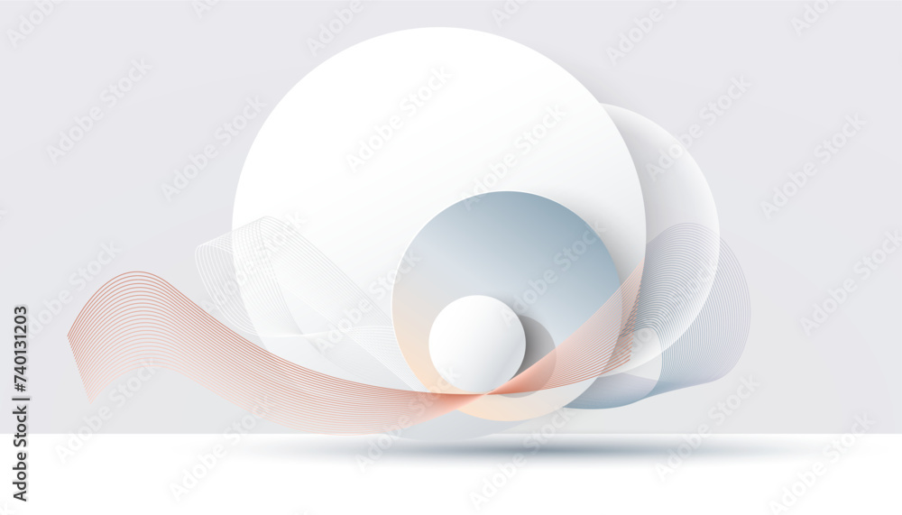 A minimalistic abstract background, geometric shapes with ample white ...
