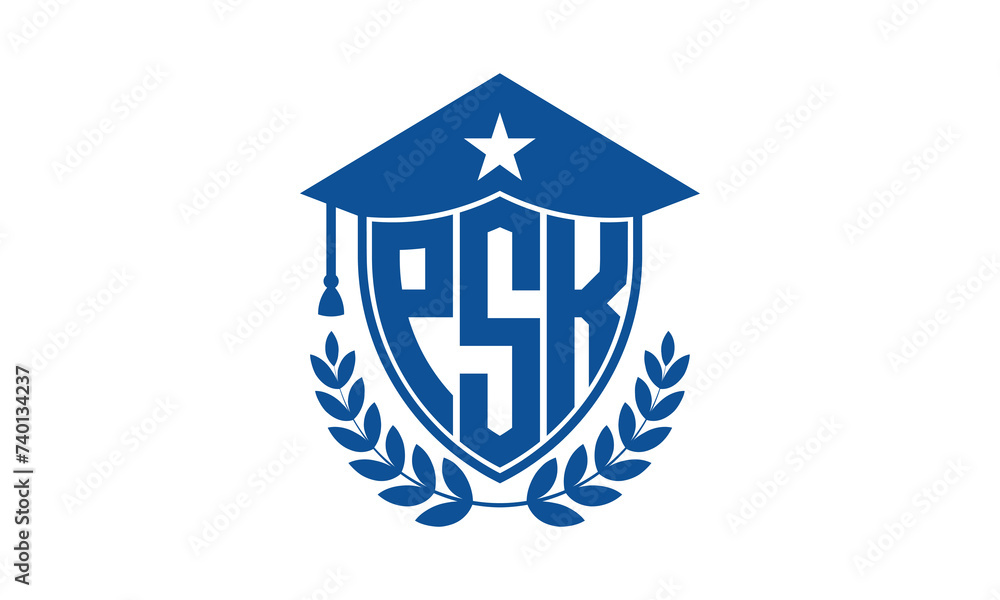 PSK three letter iconic academic logo design vector template. monogram ...