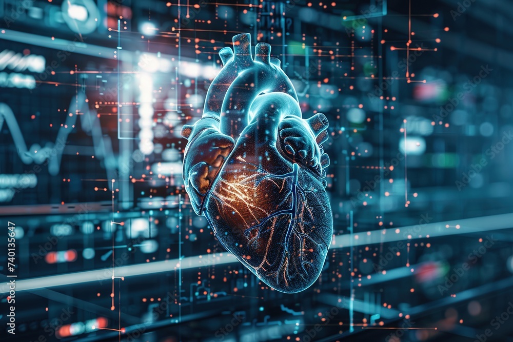 Blue Fractal Brain X-ray A captivating fusion of science, technology ...