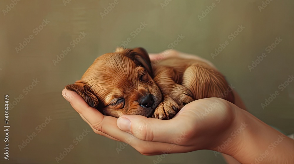 a mini puppy nestled in the palm of your hand, showcasing the tiny ...
