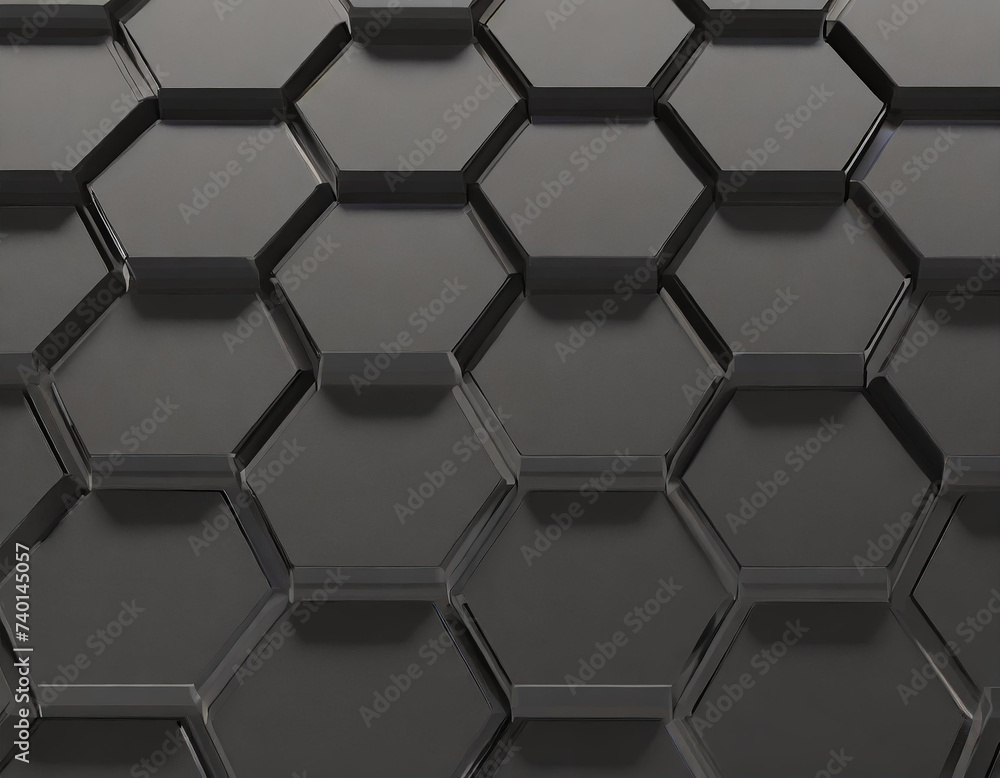 Background of abstract black 3d hexagon background design a dark honeycomb grid pattern ...