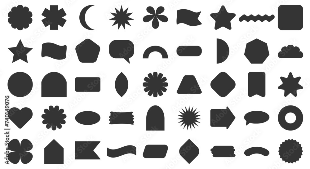 Simple abstract geometric shapes. Large set of design elements for ...