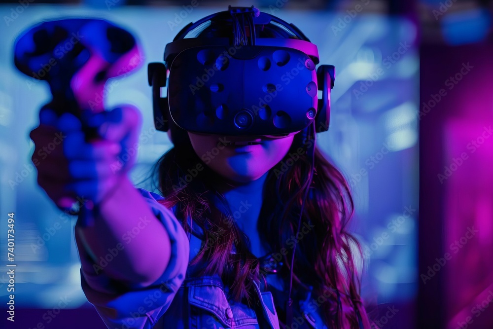 Virtual reality arcade with a variety of immersive games and ...