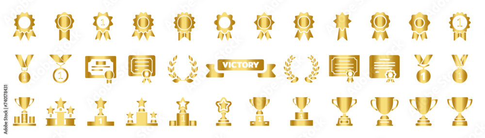 Vetor de Award symbols collection. Award and winner medal. Winning ...