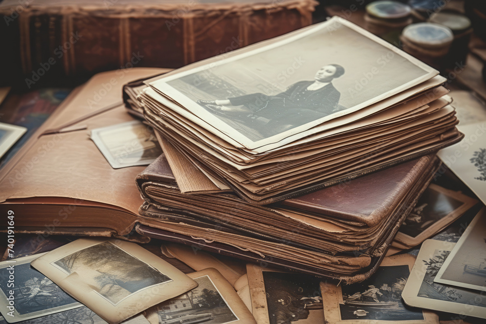 Vintage sepia style photos. Photo from family album. Archive snapshot ...