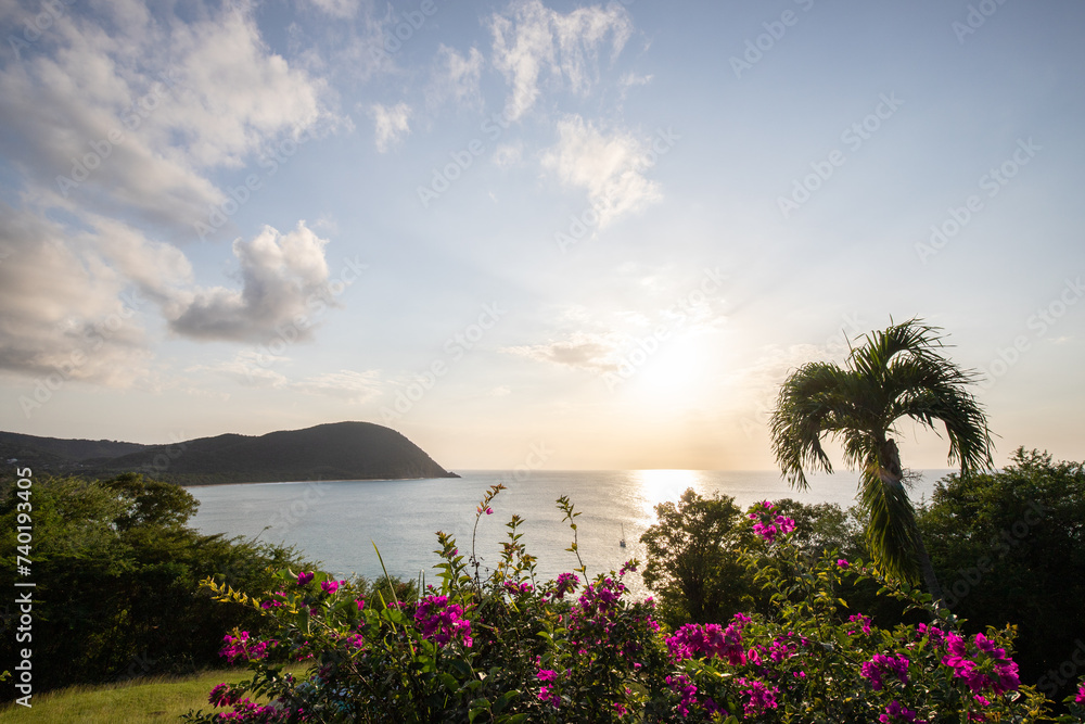 Guadeloupe, a Caribbean island in the French Antilles. Landscape and ...