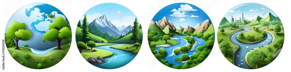 Environment clipart collection, vector, icons isolated on transparent ...