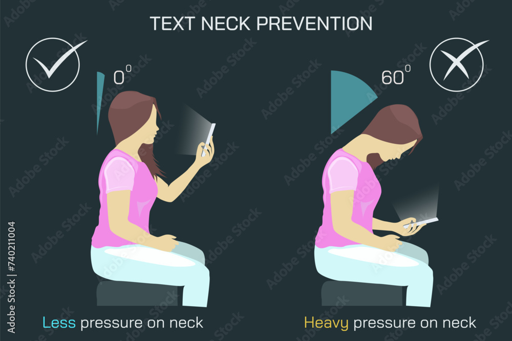 Text Neck Syndrome of phone posture is the onset of cervical spinal ...
