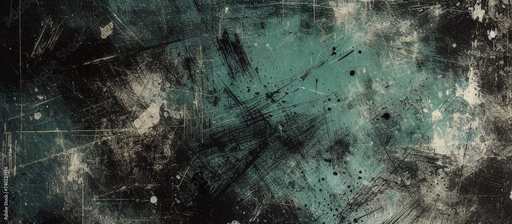 Matte green texture or grunge background with stains, waves and grain ...