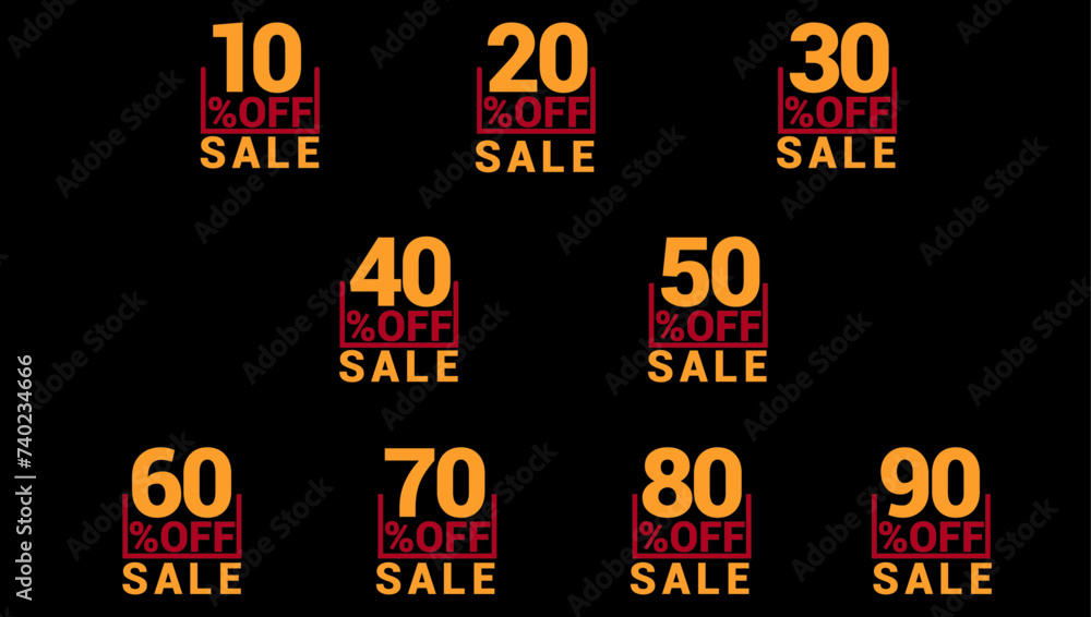 Premium Set of Sales End Fast Sale Discounted Sign for posters, flyers ...