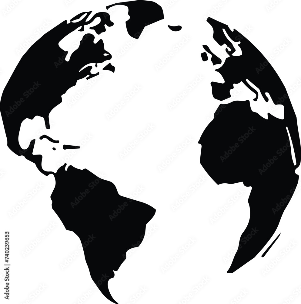 World globe of Earth. Realistic world map in globe shape with ...