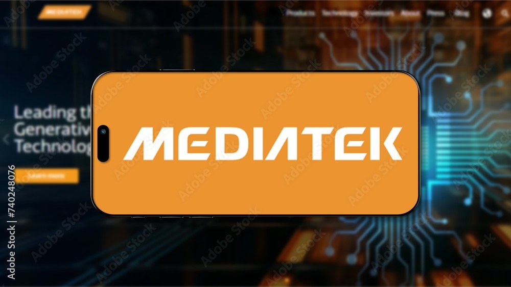 Istanbul, Turkey - 19 Feb 2024: Mediatek logo on smartphone screen with ...