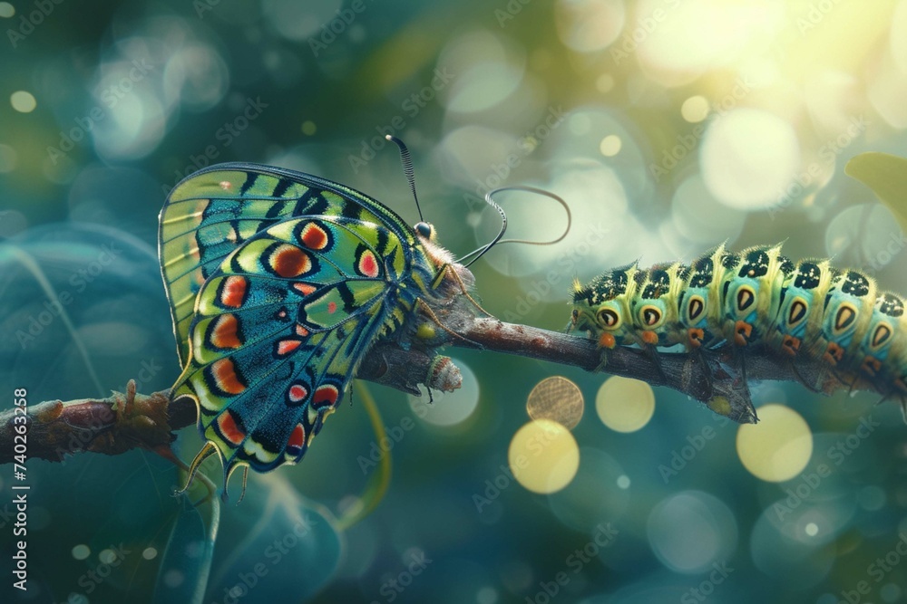 Amazing moment . caterpillar, Large tropical butterfly hatch from the ...