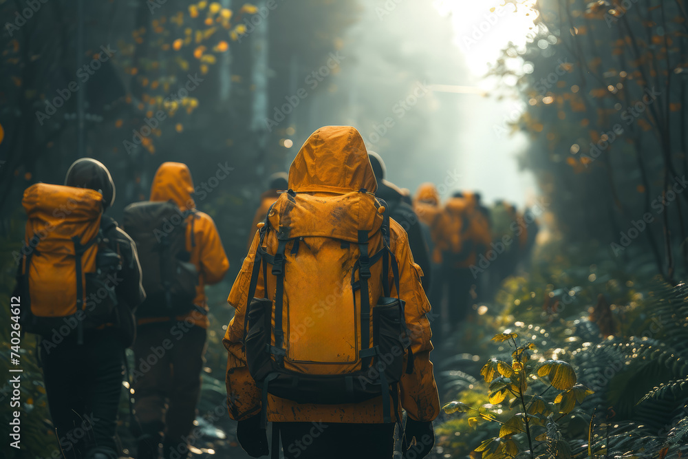 Earth defenders leading a campaign against deforestation, raising ...