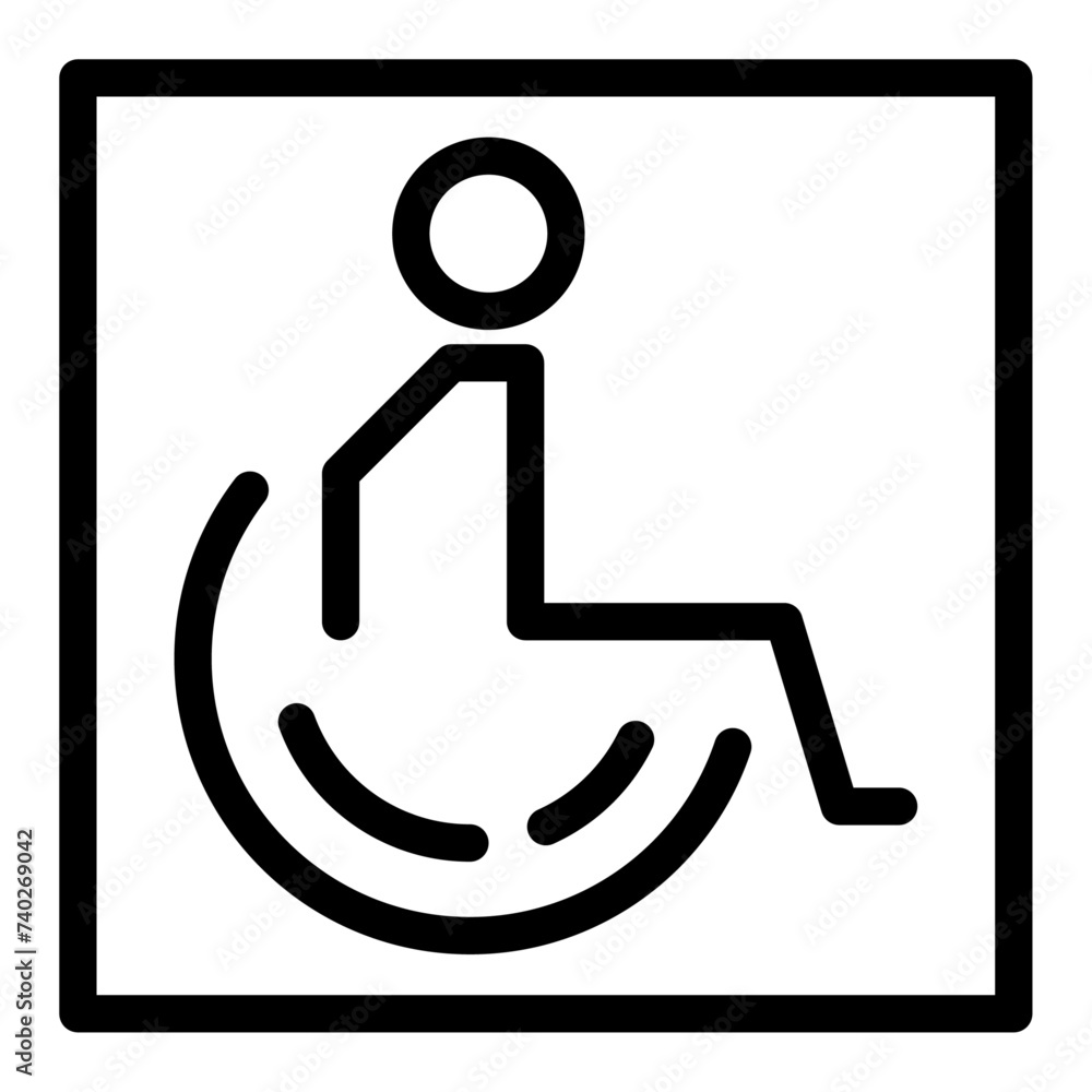 Handicapped patient pixel perfect icon in linear style. Sign for mobile ...