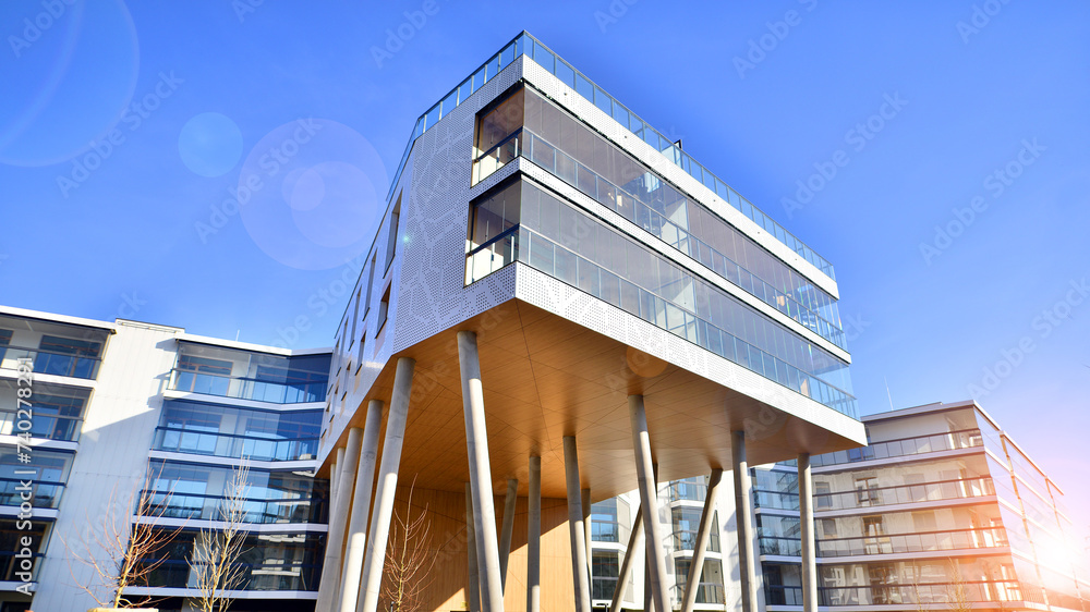A apartment building with a unique architectural solution. A modern ...