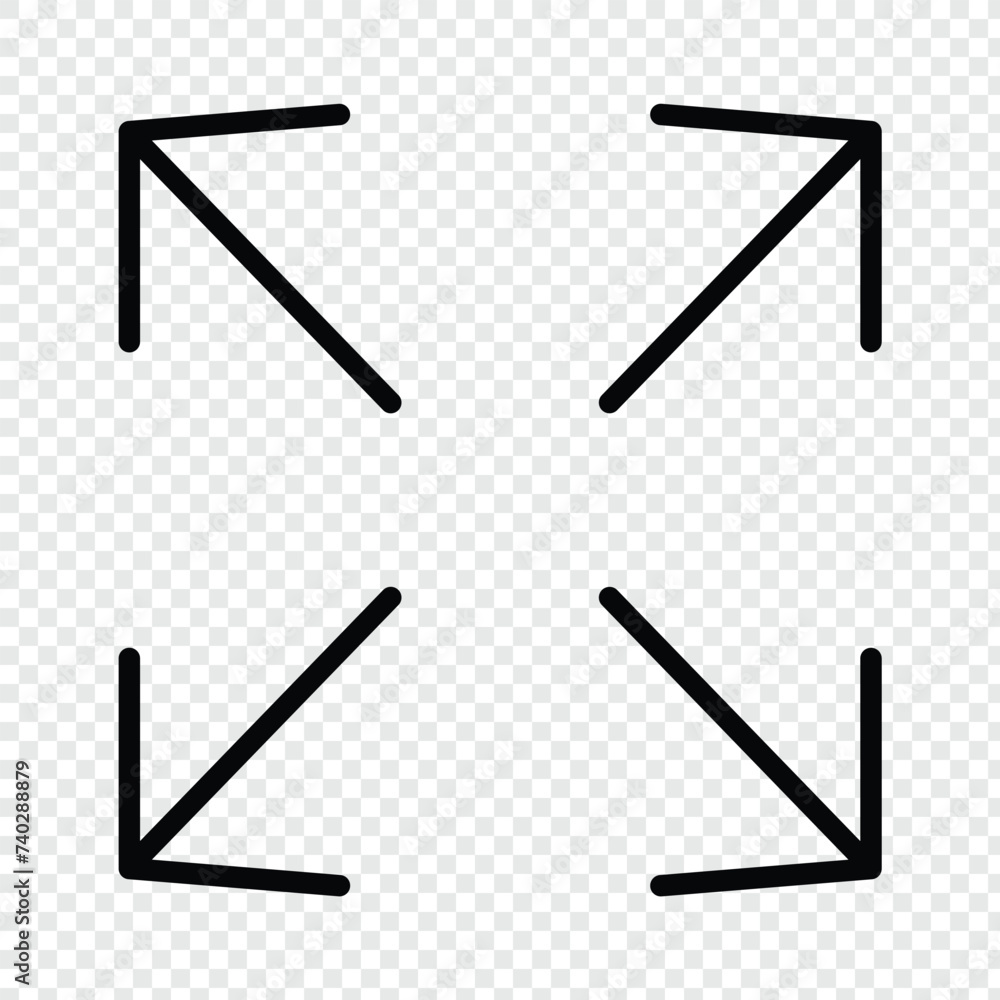 Expanding Arrows Icon Four Arrow 4 Point Pointers Zoom In Out Gesture ...