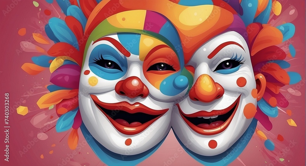 April fools day. April 1st. Fools. Mask of laughter and smiles. Joy and ...