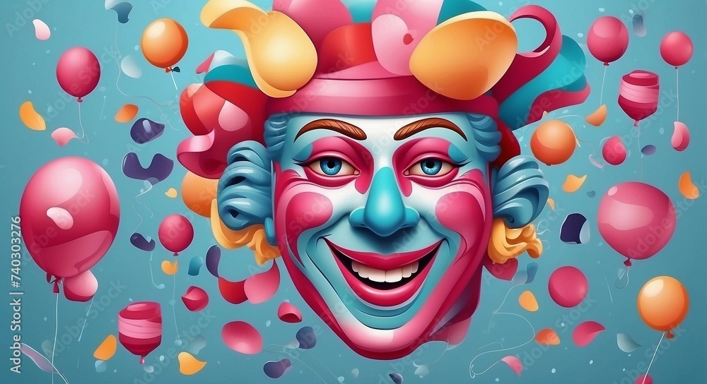 April fools day. April 1st. Fools. Mask of laughter and smiles. Joy and ...