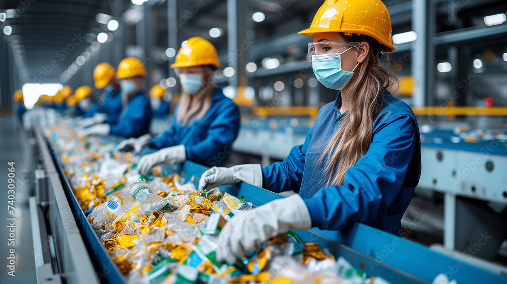 Step into waste management and observe workers sorting waste Stock ...