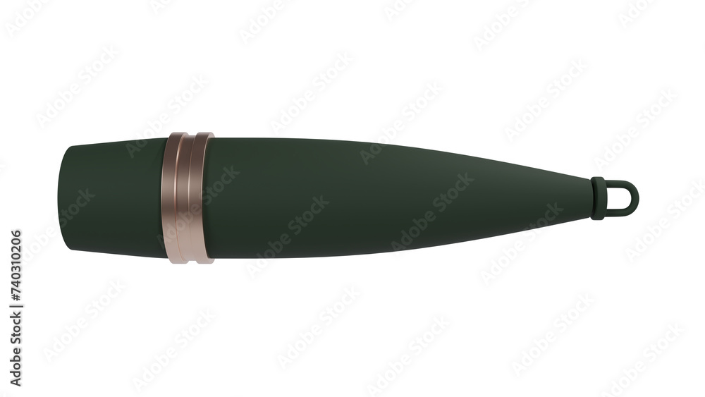 Artillery 155-mm shell isolated on transparent and white background ...