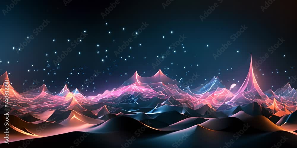 Generative AI image of abstract illustration of pink blue frequency ...