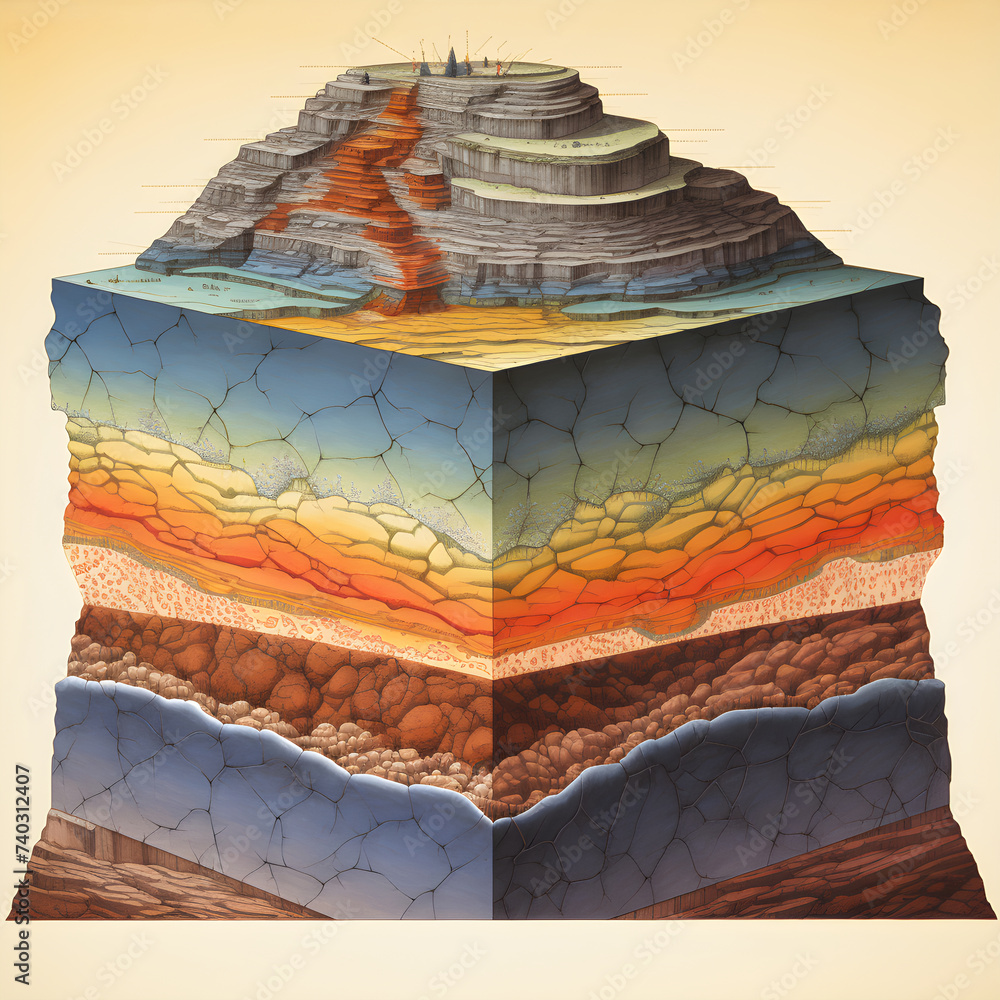 Vivid Illustration of Earth's Geological Layers: From Crust to Inner ...