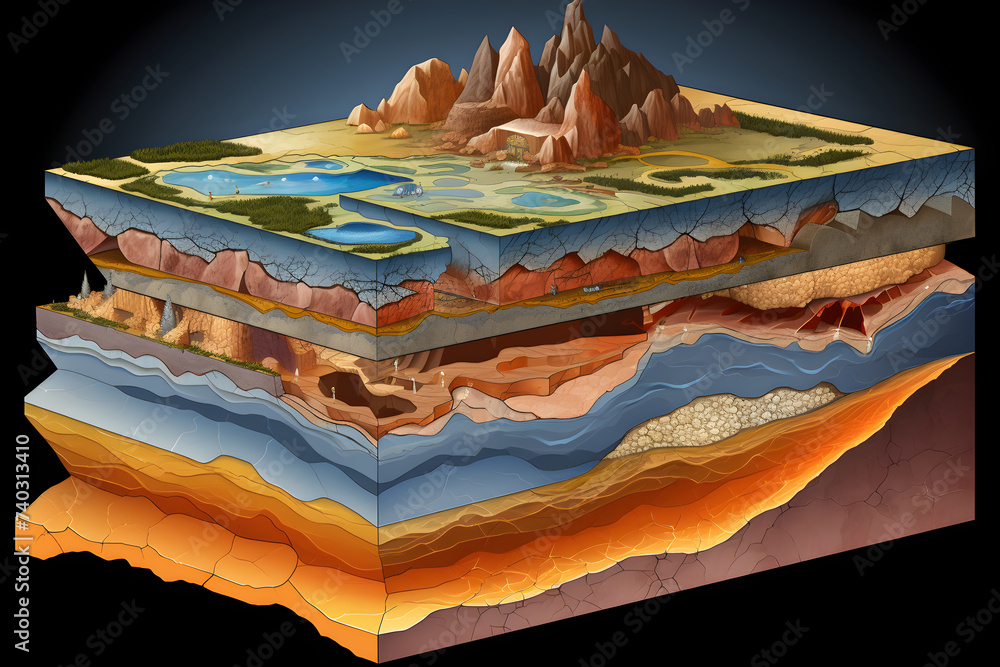 Vivid Illustration of Earth's Geological Layers: From Crust to Inner ...