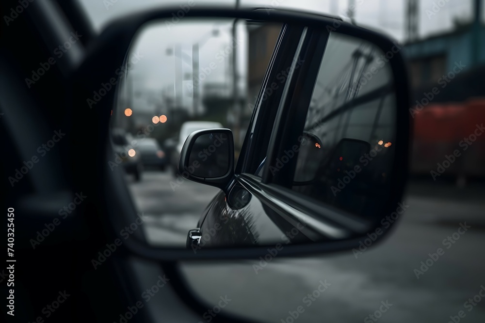 Empty car mirror , .highly detailed, cinematic shot photo taken by sony ...