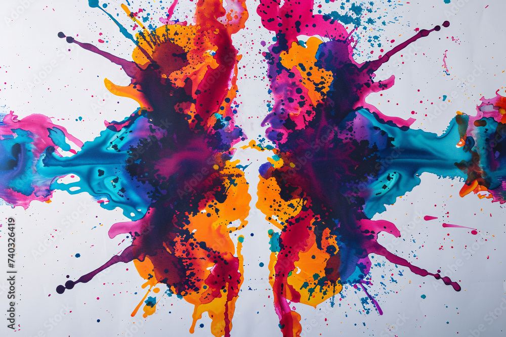 Colorful inkblot test background Stock Illustration | Adobe Stock