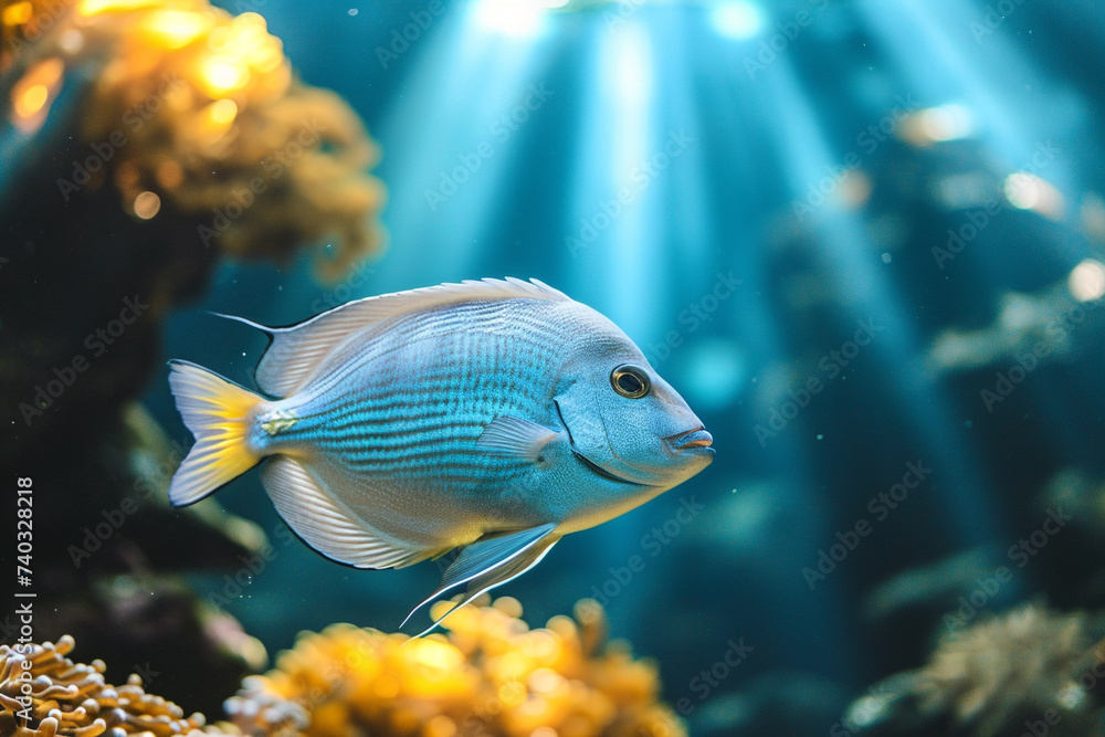 beautiful pretty nice cute funny fish in ocean. sea, aquarium, swimming ...