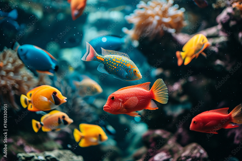 beautiful pretty nice cute funny fish in ocean. sea, aquarium, swimming ...