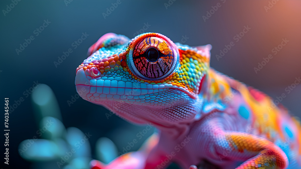 Vibrant Laid back Chameleons in a photo studio light and background ...
