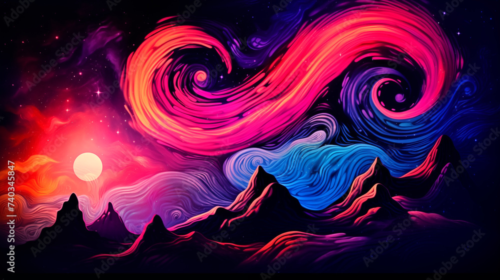 Digital Art dark chaos Mountains and hallucinations wallpaper abstract ...