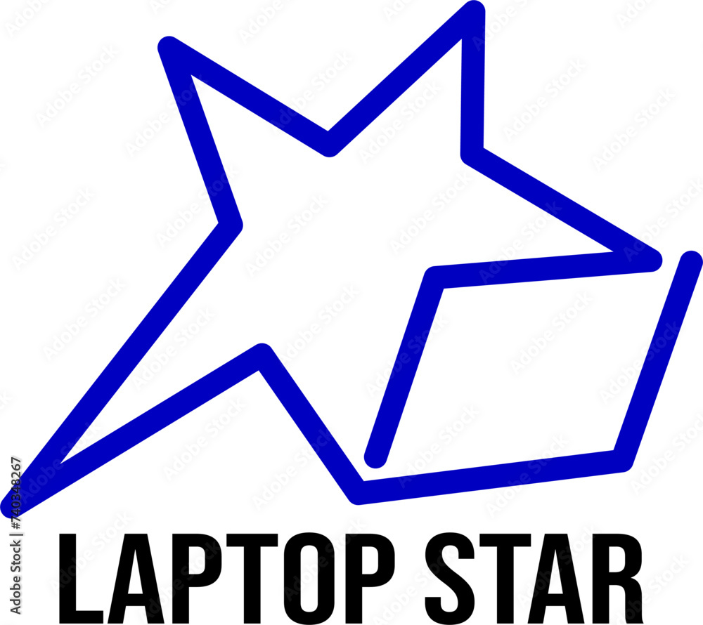 Laptop star logo, a good logo form from a combination of laptop and ...