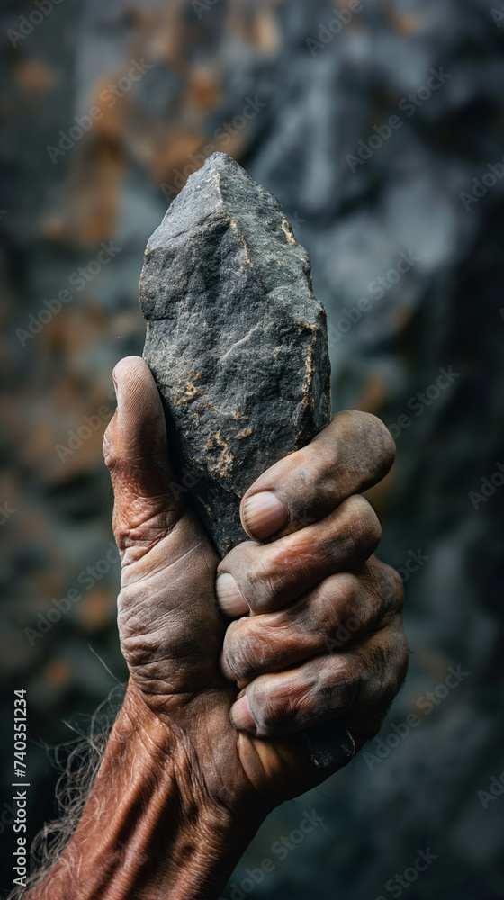 Using Oldowan Stone Tool - Oldowan Stone Tool - caveman - chipped stone ...